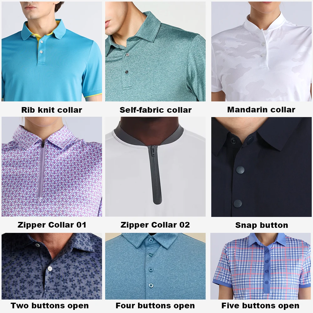 Stretchable Men's Golf Shirts - Quick Dry & Customizable