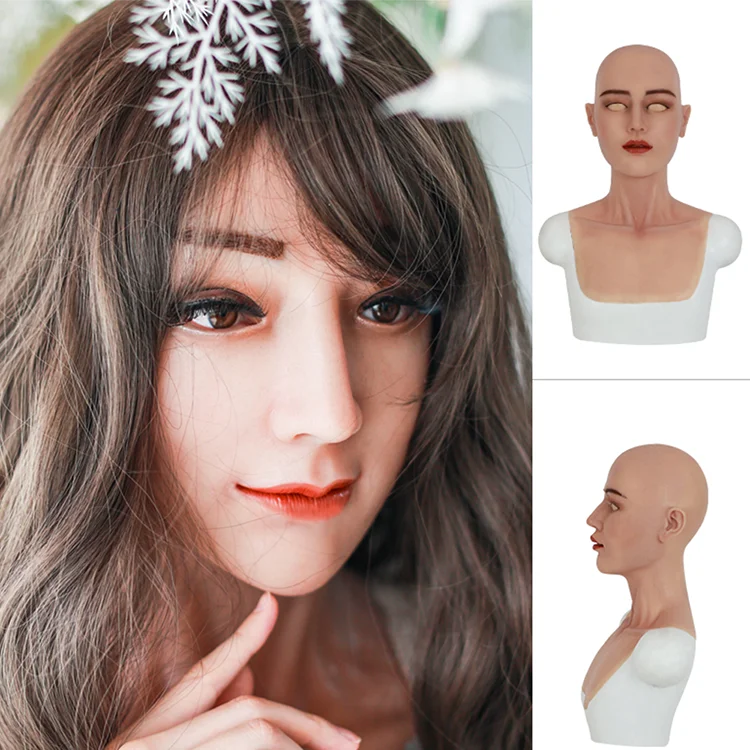 crossdresser man to woman Real Human Party mask Silicone makeup mask ...