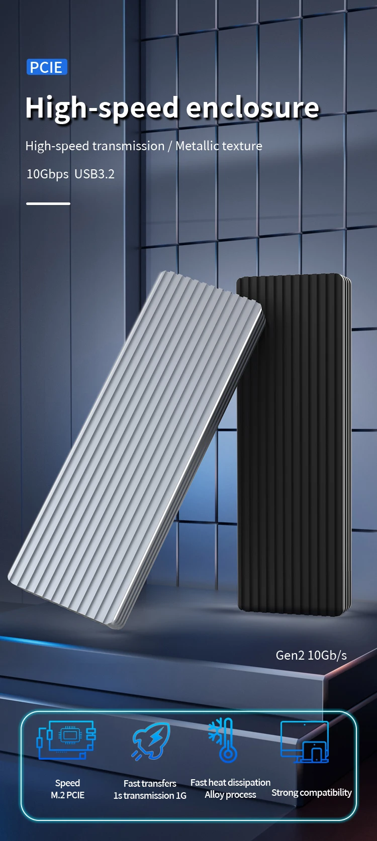 Portable Ssd M2 2tb 4tb Usb3.1 Type-c 10Gbps M.2 Single Protocol 2280 ...