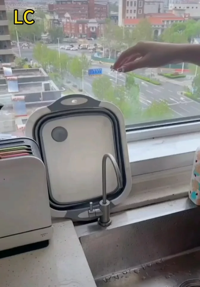 Multi Purpose Plastic Cutting Board Portable 2-in-1 Foldable Plastic ...