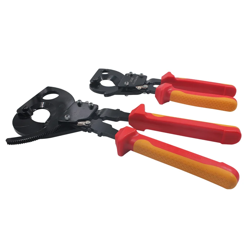 Insulated Ratcheting Cable Cutters - Heavy Duty Wire Tools
