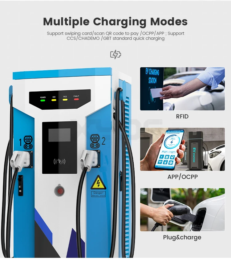 Xydf Popular Gbt,Ccs1,Ccs2,Chademo Ev Charger Ocpp 1.6 60kw 120kw Double Plugs Ev Charger Dc ...