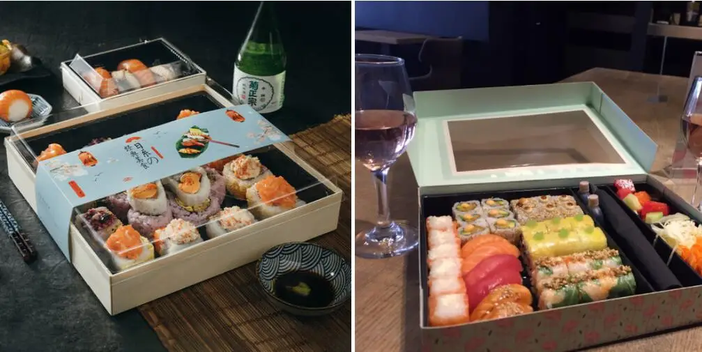 Japanese Style Custom Food Paper Sushi Takeaway Box Packaging - Buy ...