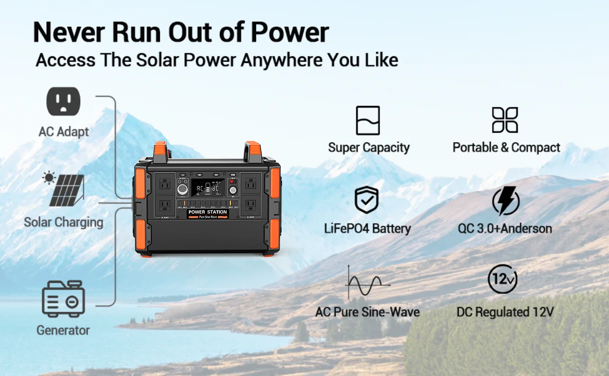 Easy Installation 1000watt 2000w Portable Solar Generator 3000w Off ...