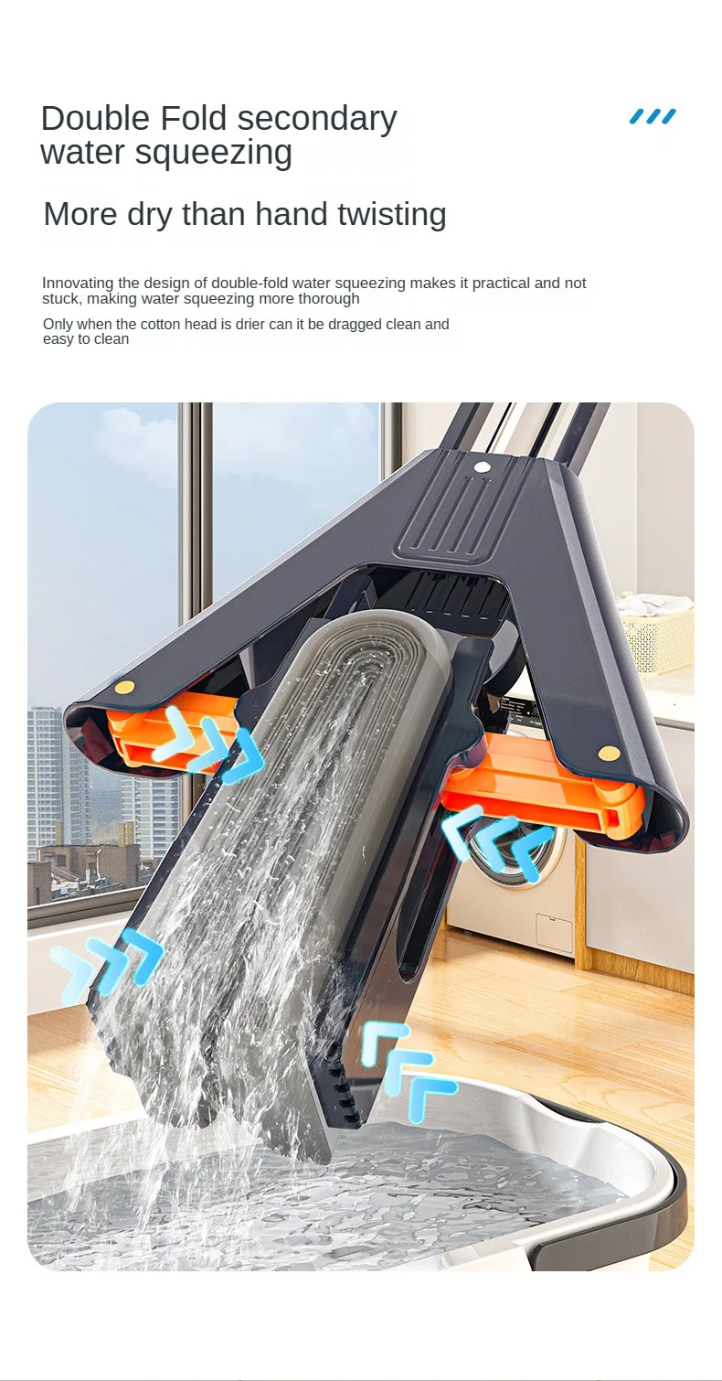 Wholesale Self-Wringing Floor Cleaning Mop - PVA Sponge Head