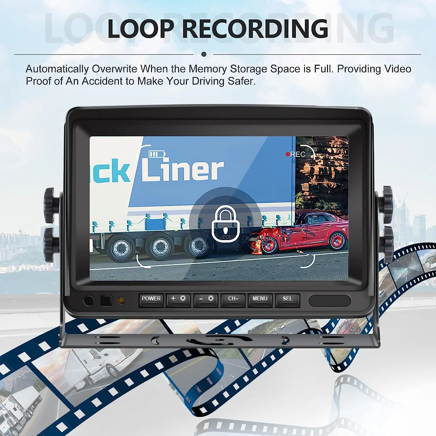 Digital Signal 24v Dc 7 Inch Display Night Vision Backup Camera Truck ...