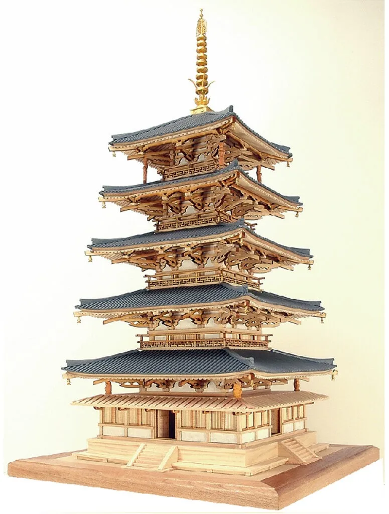 Japanese Product Horyuji Temple Five Storied Pagoda Wooden Diorama ...