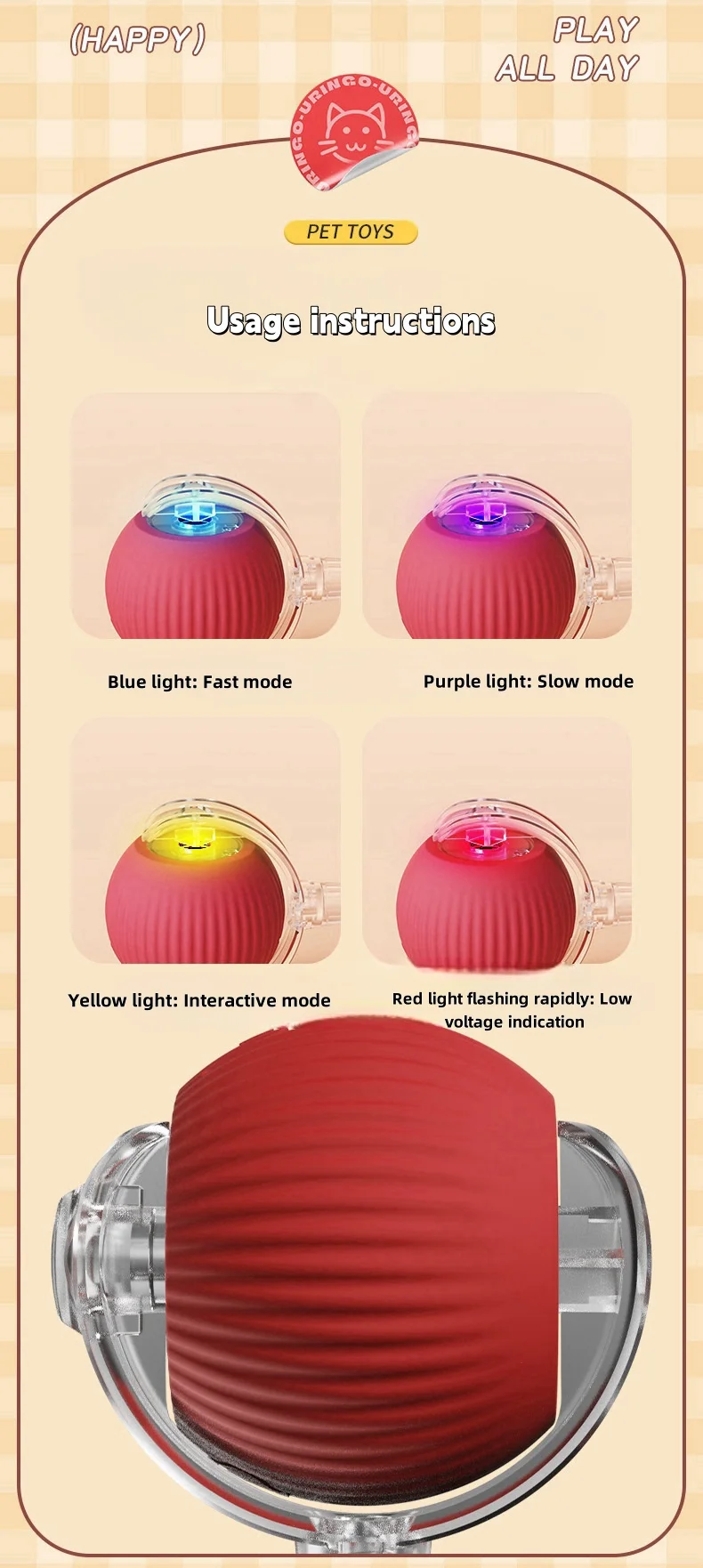 Wholesales Intelligent Interactive Cat Teaser Ball