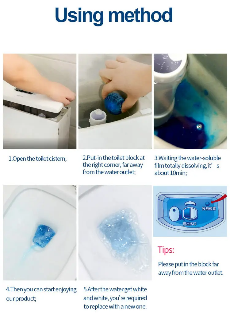 Toilet Bowl Cleaner Tablets - Blue, Sustainable, and Efficient