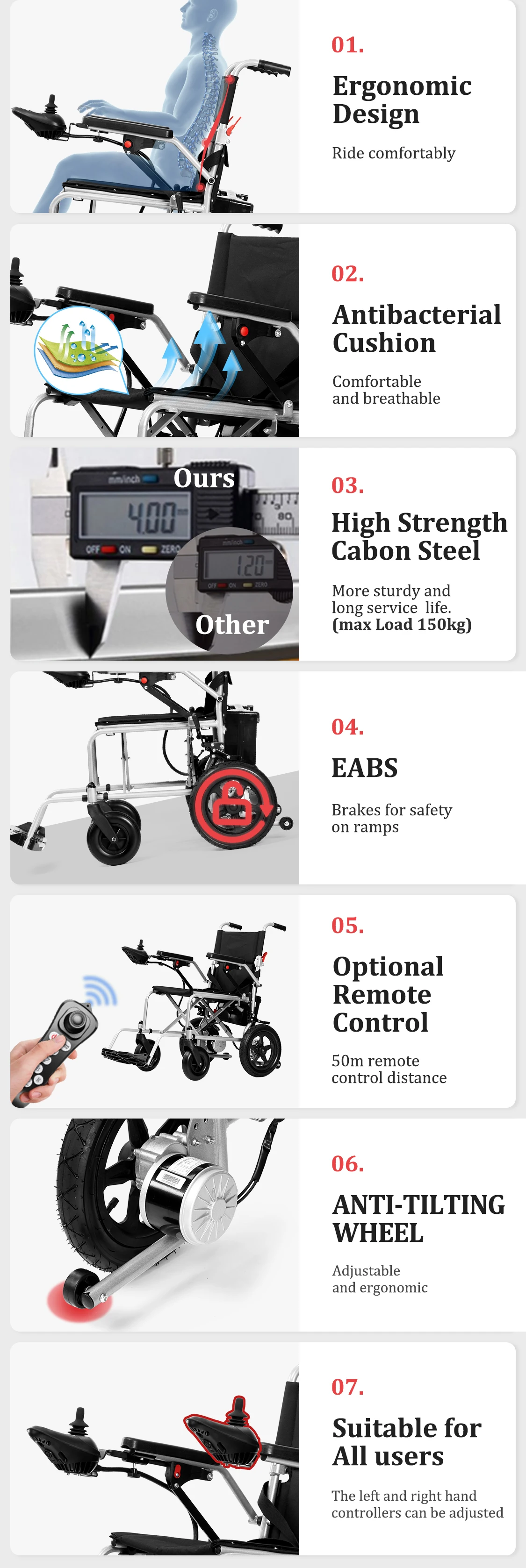 Hot Sales Cheap Price Electric Wheelchair Foldable Lightweight Portable ...