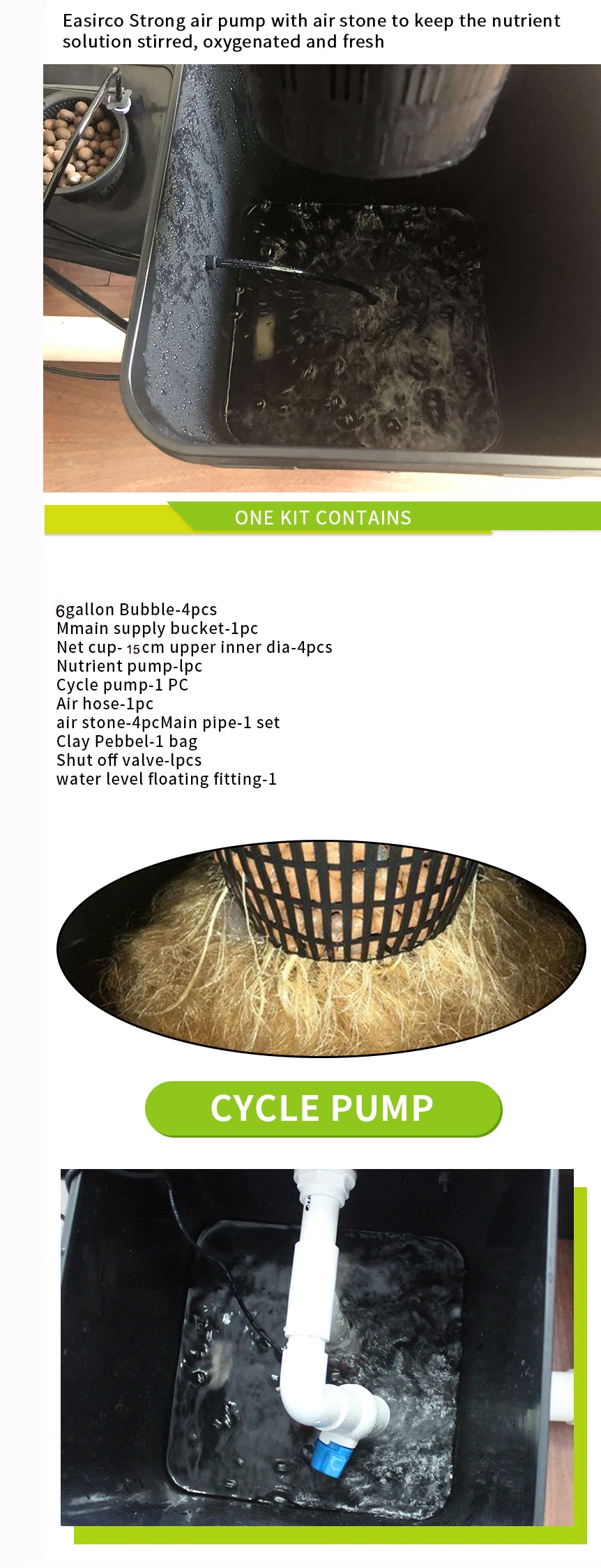 RDWC 8-Bucket Hydroponics System with Air & Cycle Pumps | Wholesale