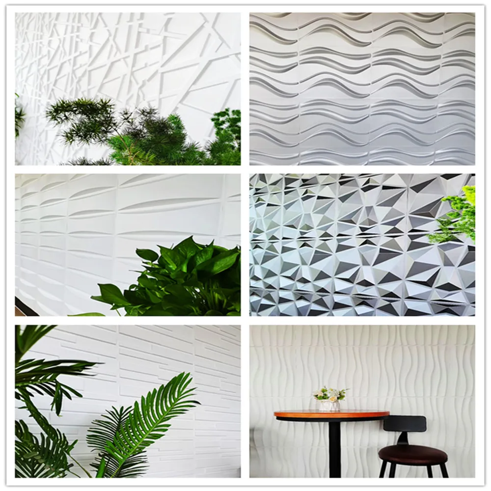 Fireproof & Waterproof 3D PVC Wall Panels - Diamond White Plastic Tiles ...