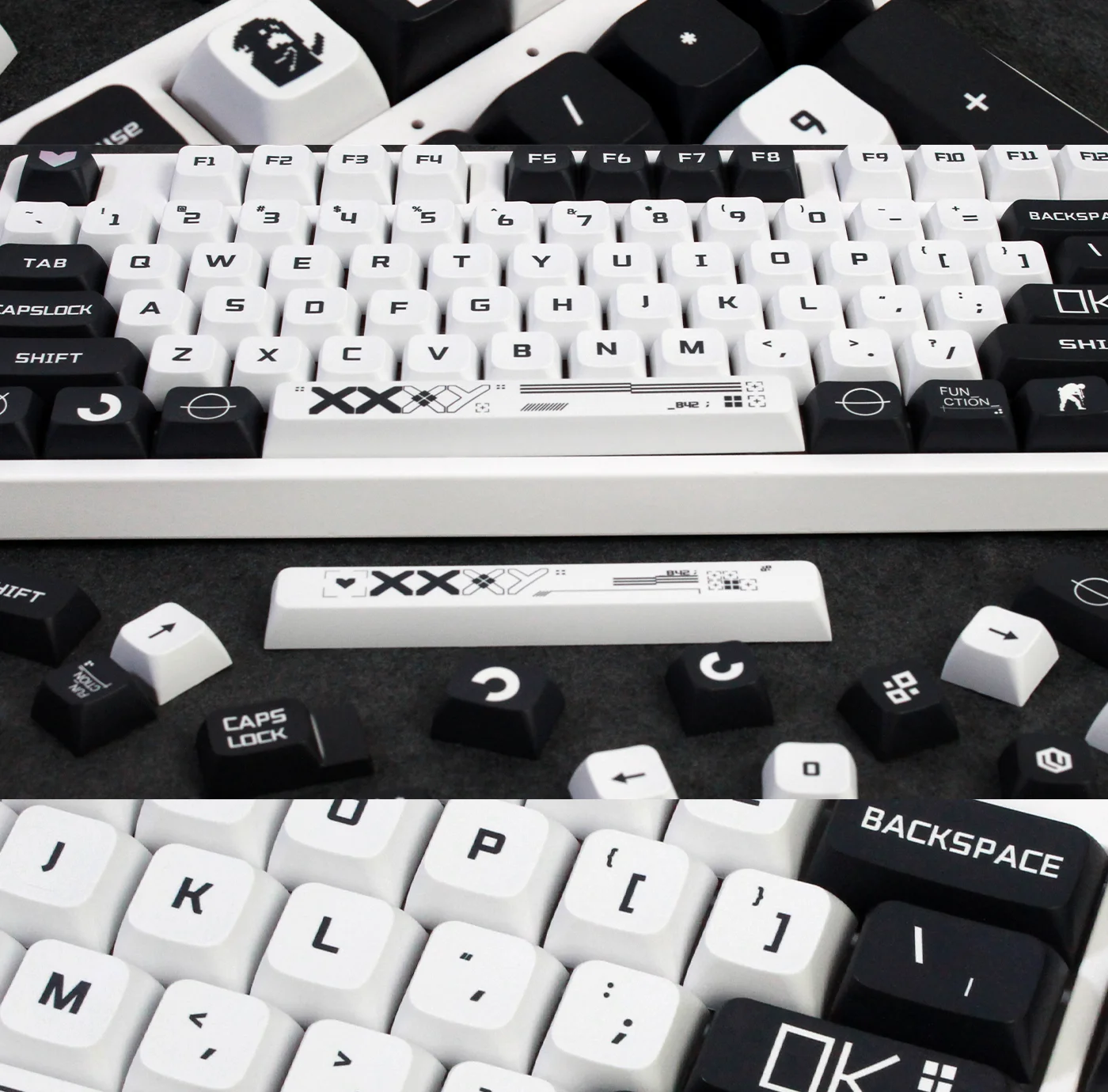 Xda Profile Custom Replaceable Black White Double Color Simple Fashion ...