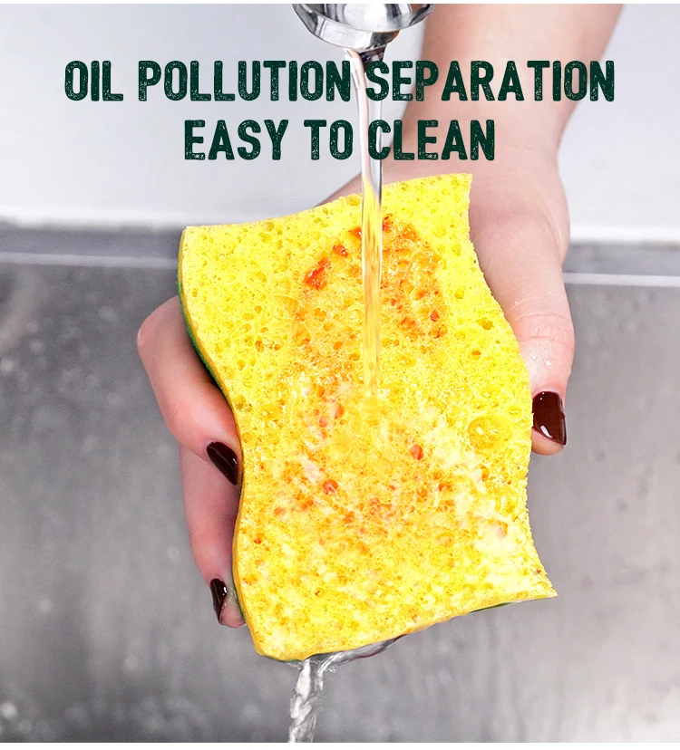 S Shape Scrub - Natural Kitchen Cleaner Wood Pulp Sponge