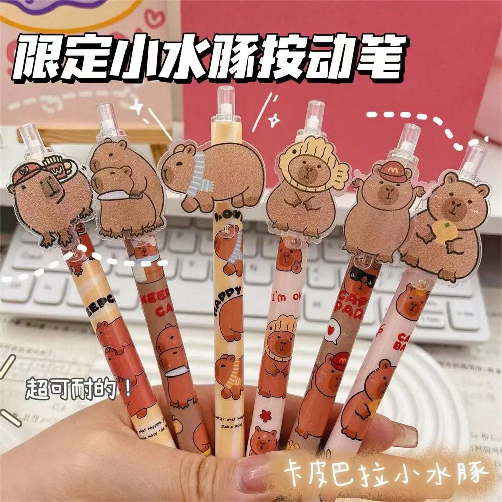 Cartoon Capybara Gel Pen - 0.5mm Black Ink Signature Pen