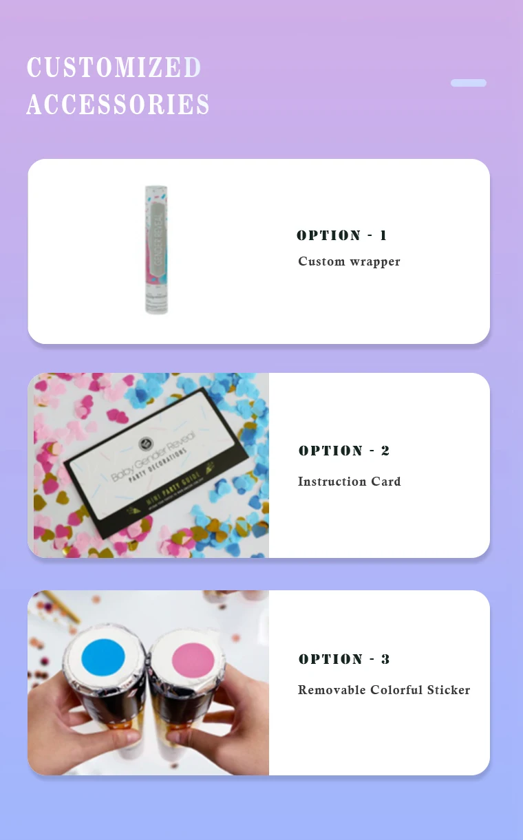 Yeshow Gender Reveal 4 Pack Confetti Cannon For Wedding Birthday Night ...