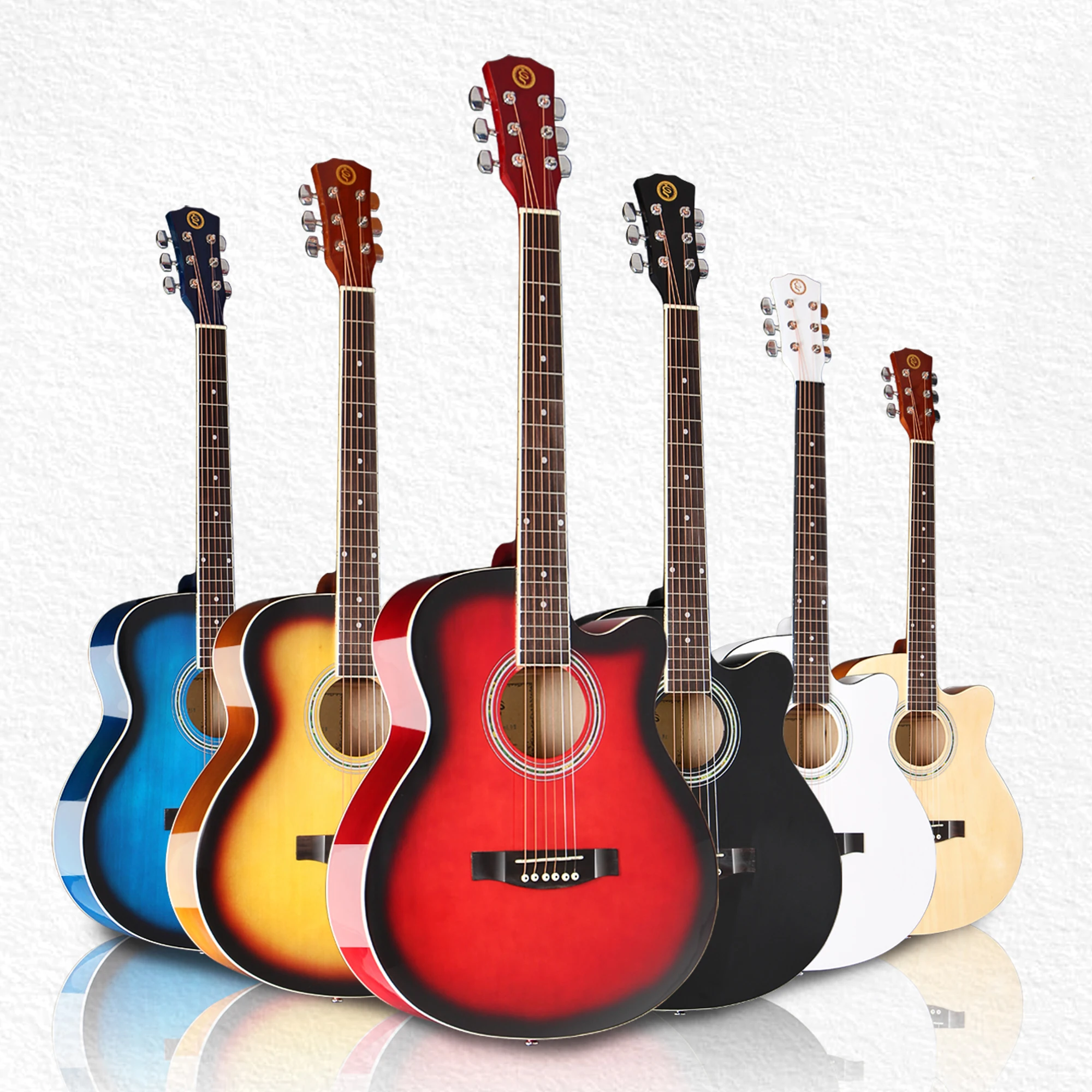 E41-DDL Factory Direct 41 Inch Full-Size Solid Wood Acoustic Guitar ...