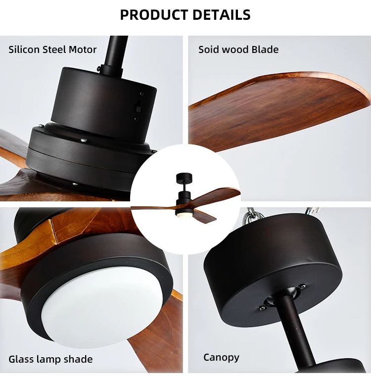 Modern Luxury Ceiling Fan Lamp - Simple Design & Remote Control