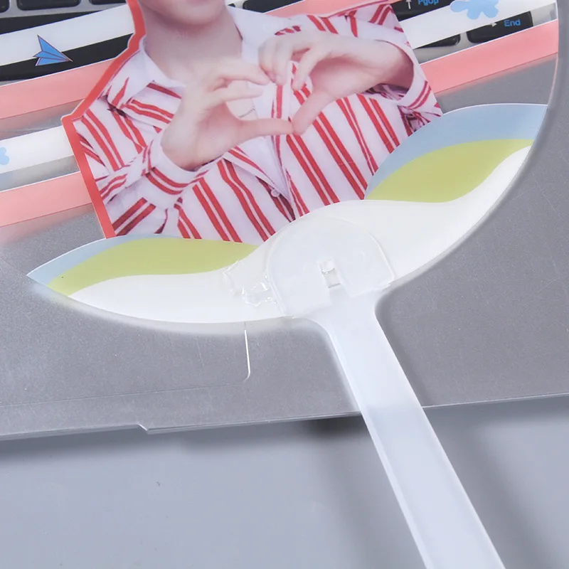 Custom New Plastic Transparent Mini Fans Cute Hand Fan Double Side ...