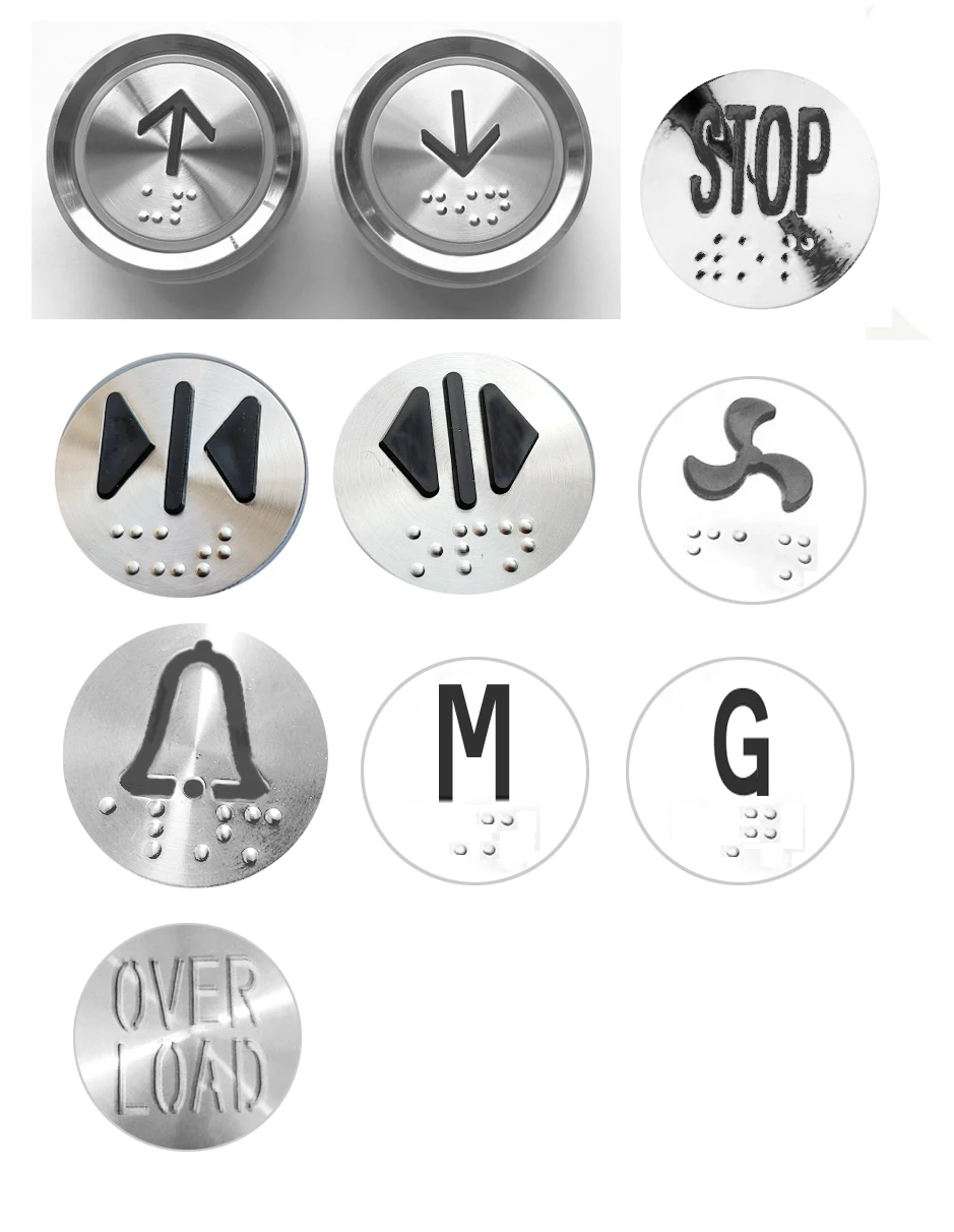 Hotsale Stainless Steel Round Shape Braille Elevator Push Button Switch ...