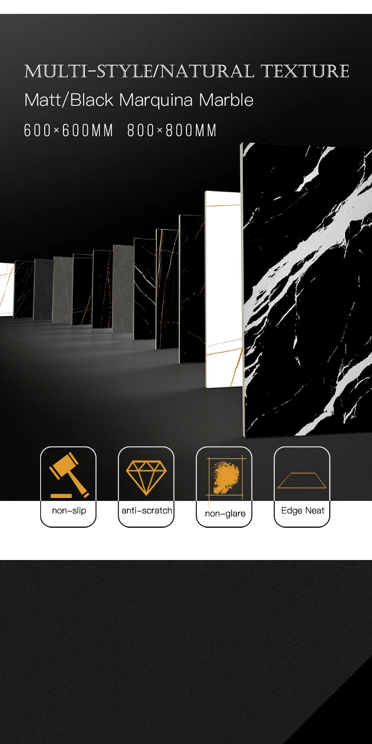 Matte Black Ceramic Matt Floor Tiles Rustic Tiles Non Slip Glazed Tile ...