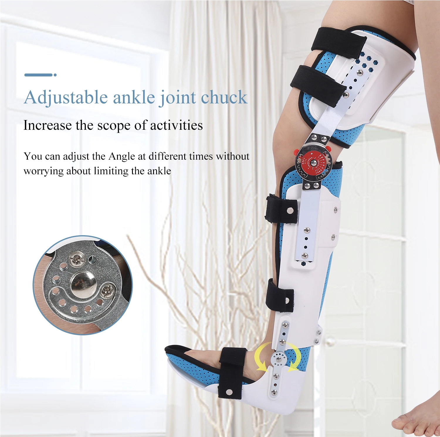 Adjustable Knee Ankle Foot Fixation Brace Knee Ankle Foot Patellar Leg ...