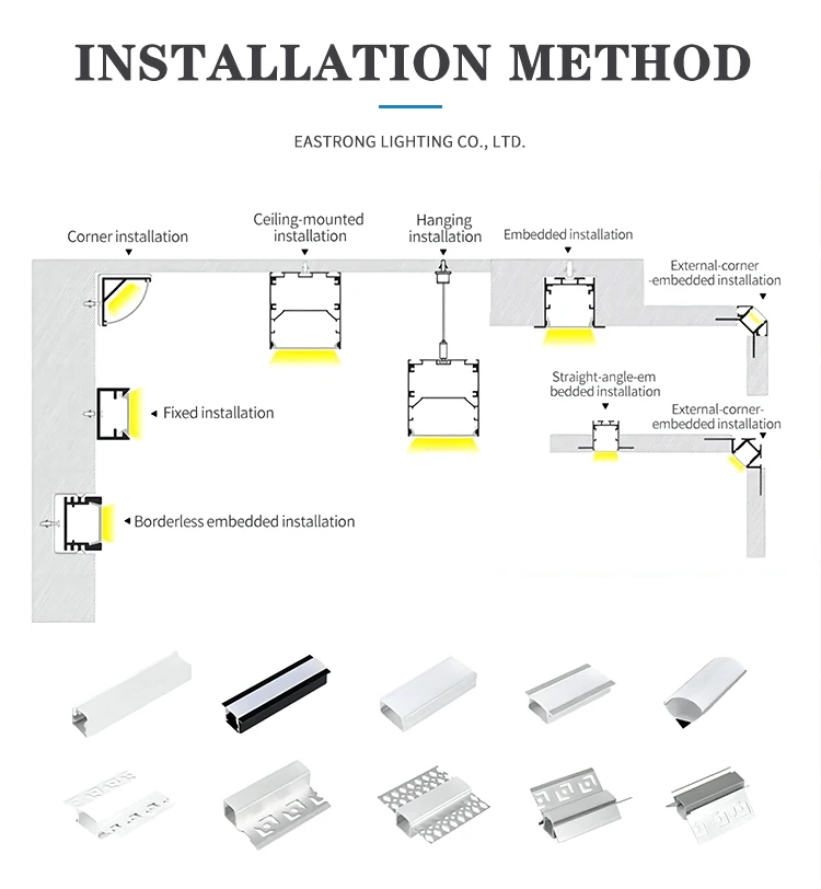 3m Recessed Led Strip Channel Diffuser System Tape Light Led Aluminum ...