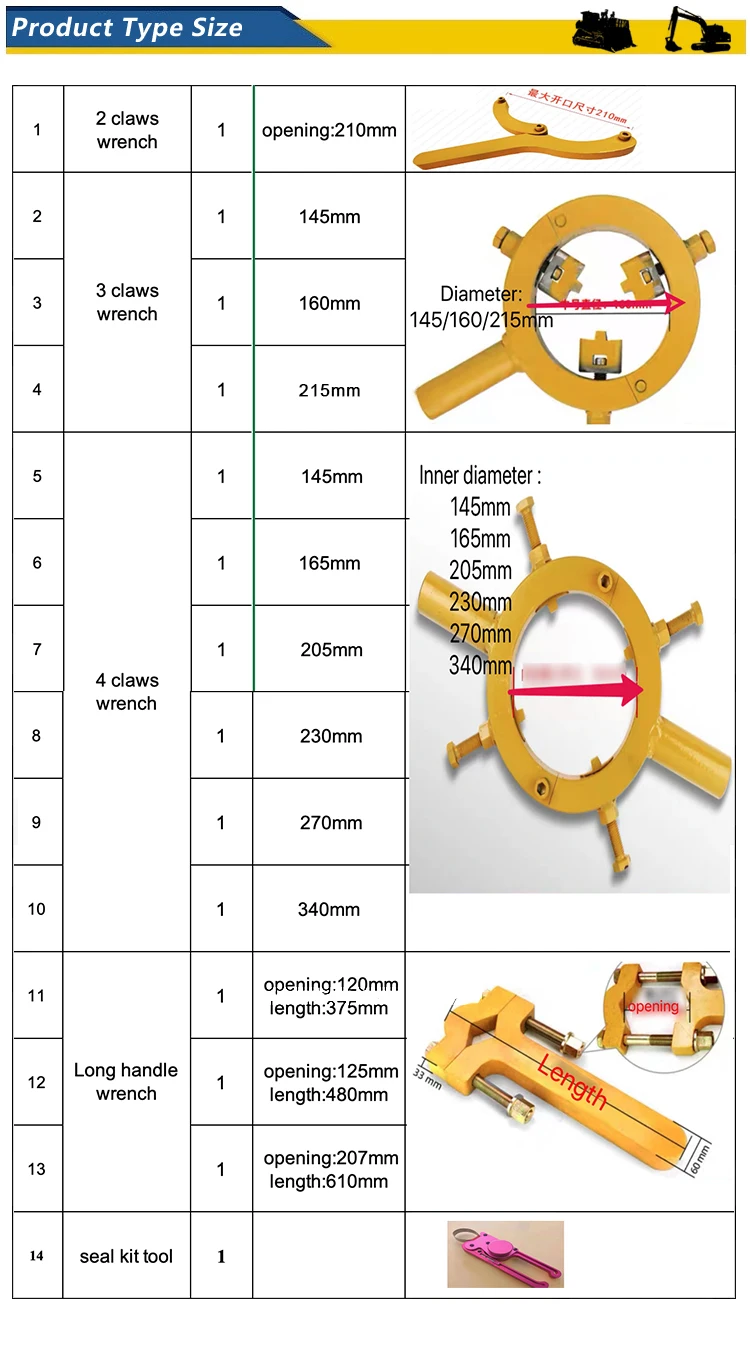 Universal Hydraulic Cylinder Repair Tools - Adjustable & Durable