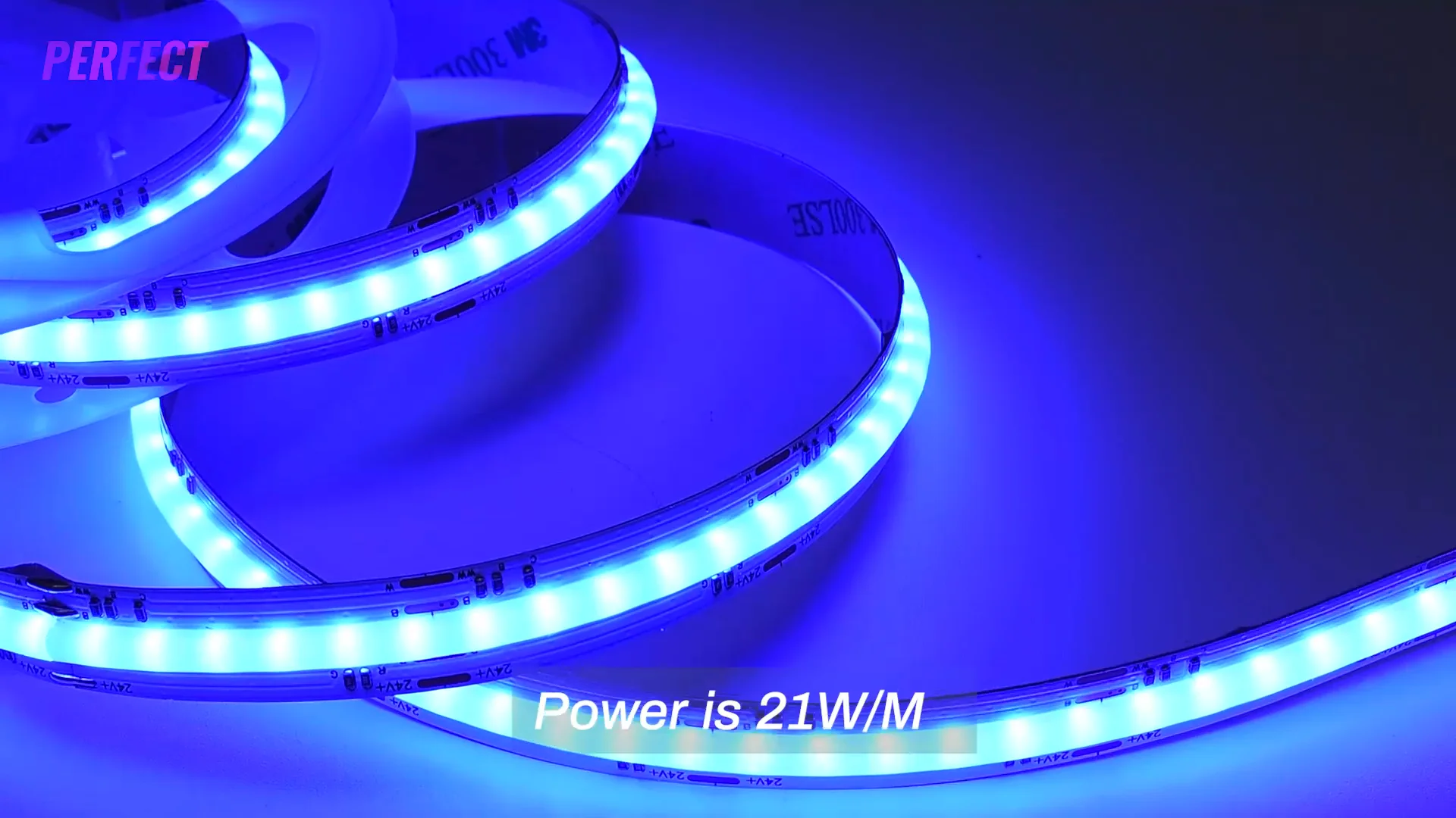 High Cri90 Rgbww Rgbcw Rgbcct 3000k+6000k Flex Cob Led Strip Dc24v 21w ...
