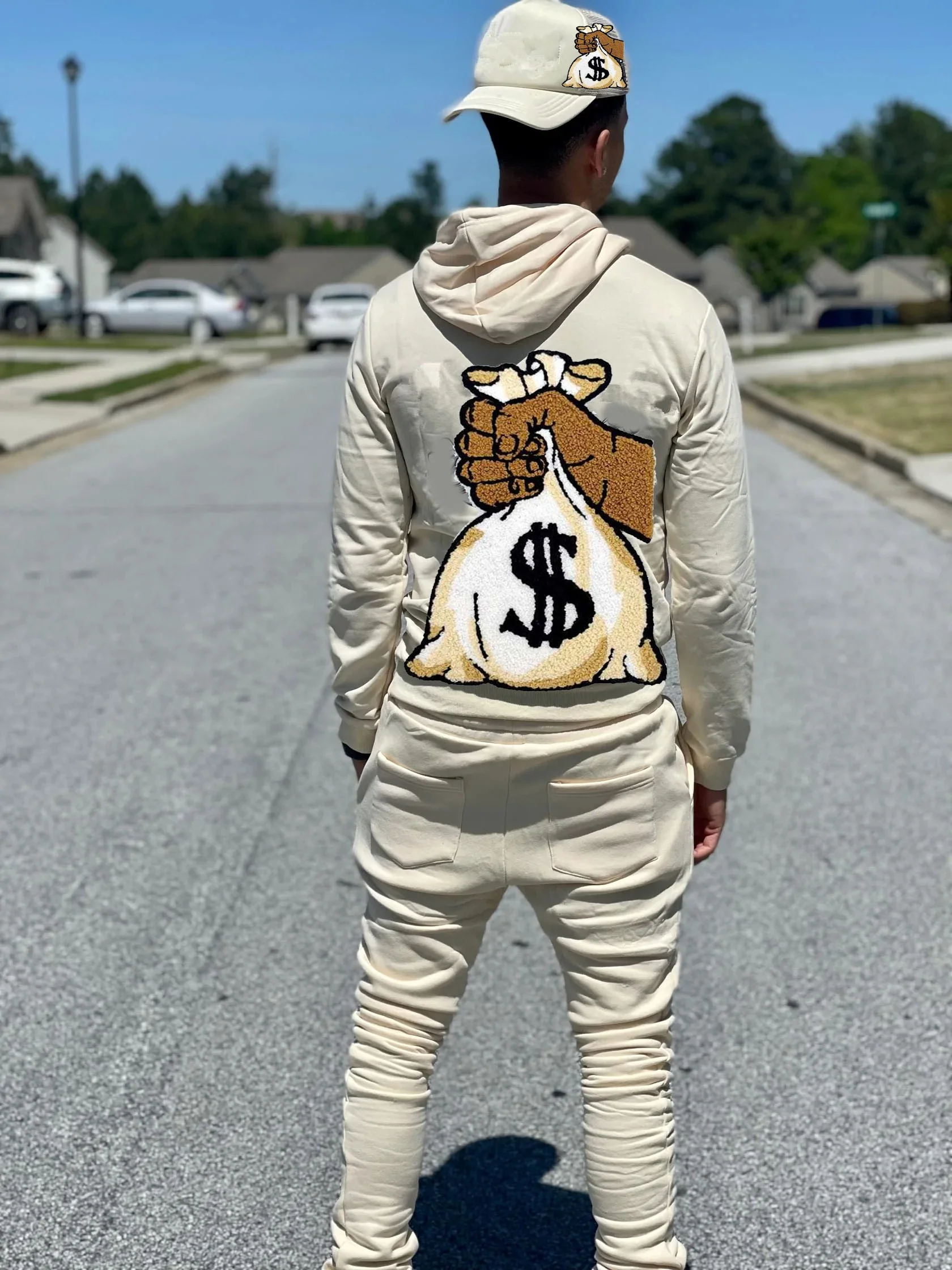 KY New Design Embroidery Custom Hoodies & Stacked Joggers