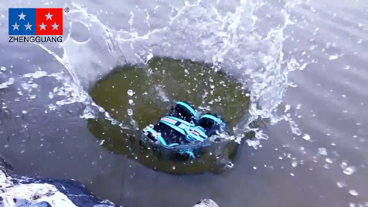 Zg Kids 4wd Water Land Waterproof Amphibious Rc Stunt Car Toy Radio ...