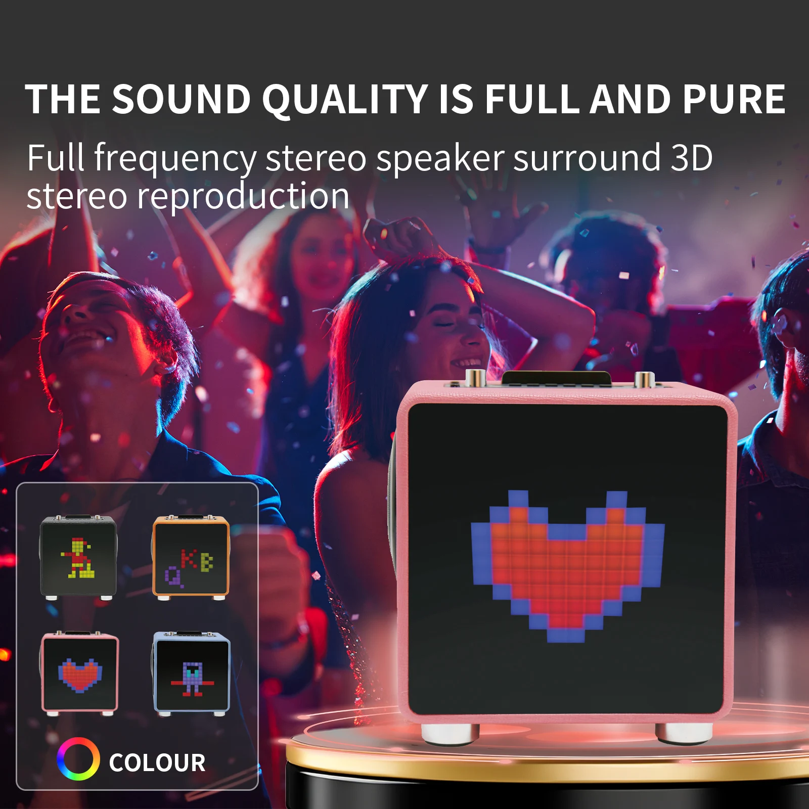 KBQ-2206 Bluetooth Portable PA System - Pixel Art Speaker