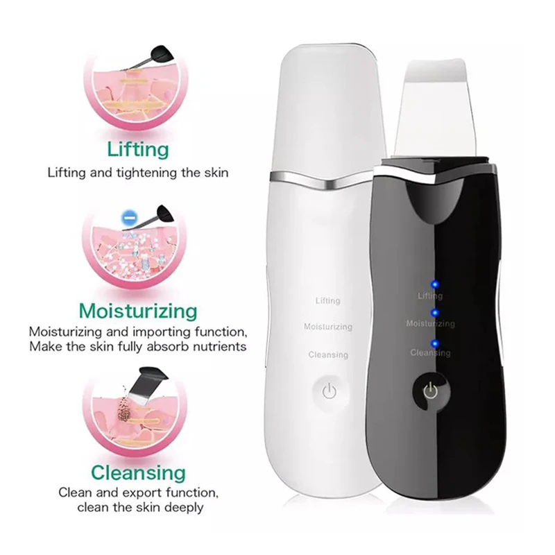New Ultrasonic Skin Scrubber Face Exfoliating Pores Spatula Facial ...