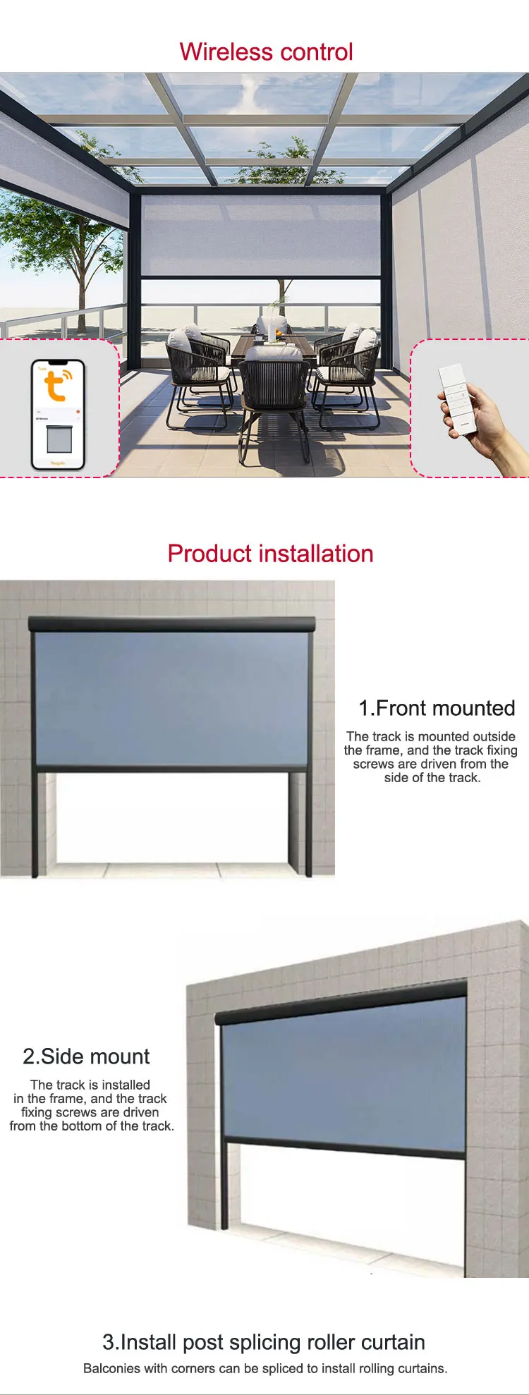 Cassette Sliding Panel Vertical Motorised Roll up Roller Total Blackout ...