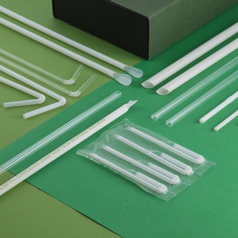 Food Grade Biodegradable PLA Folding Straw Plastic Telescopic ...