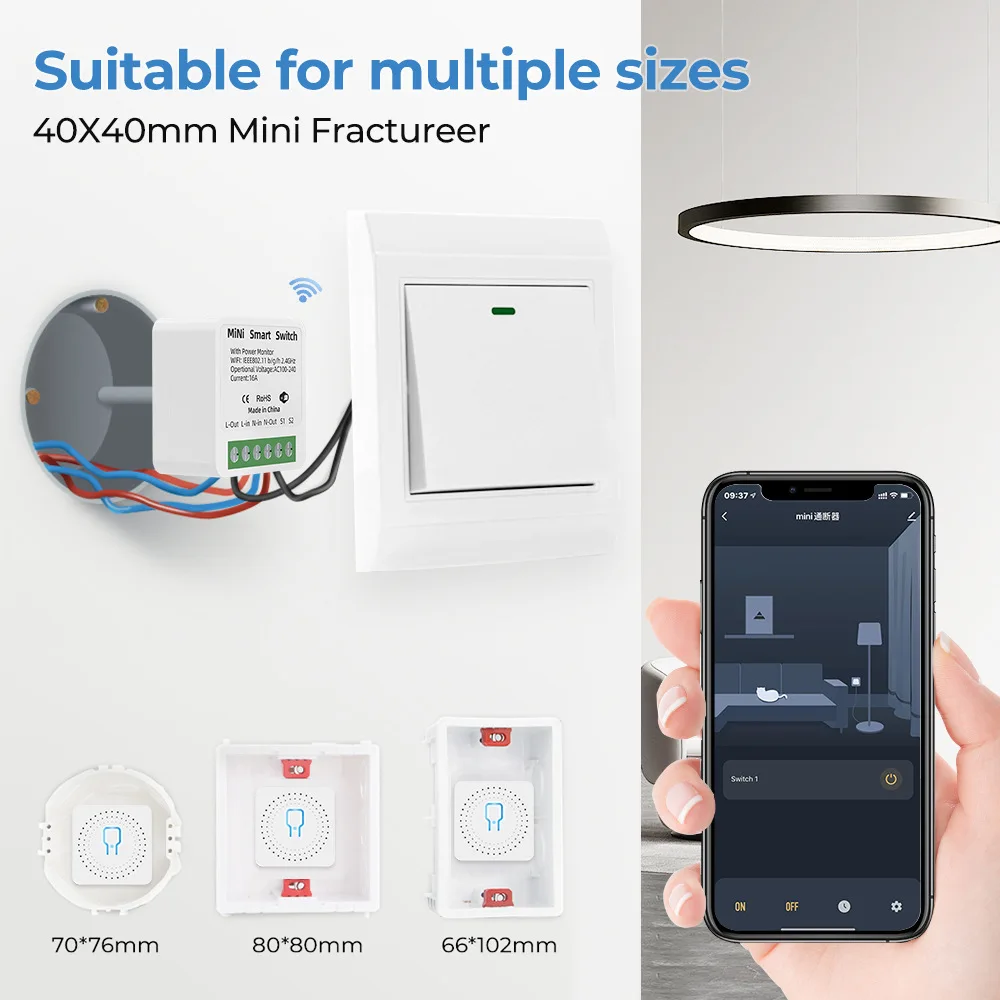 Tuya Zigbee Wifi 16A Smart Switch - Power Monitor & Voice Control