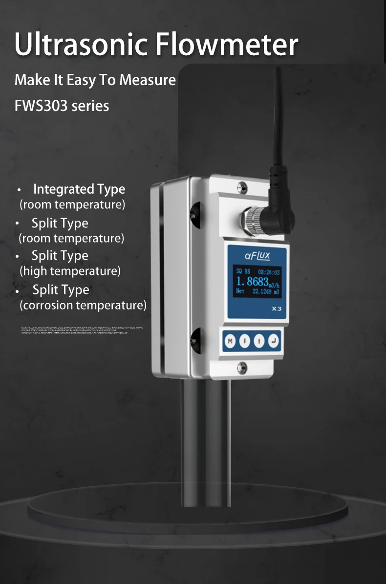 4-20ma @ Rs485 Ultrasonic Flowmeter Water Liquid Instrument Ultrasonic ...