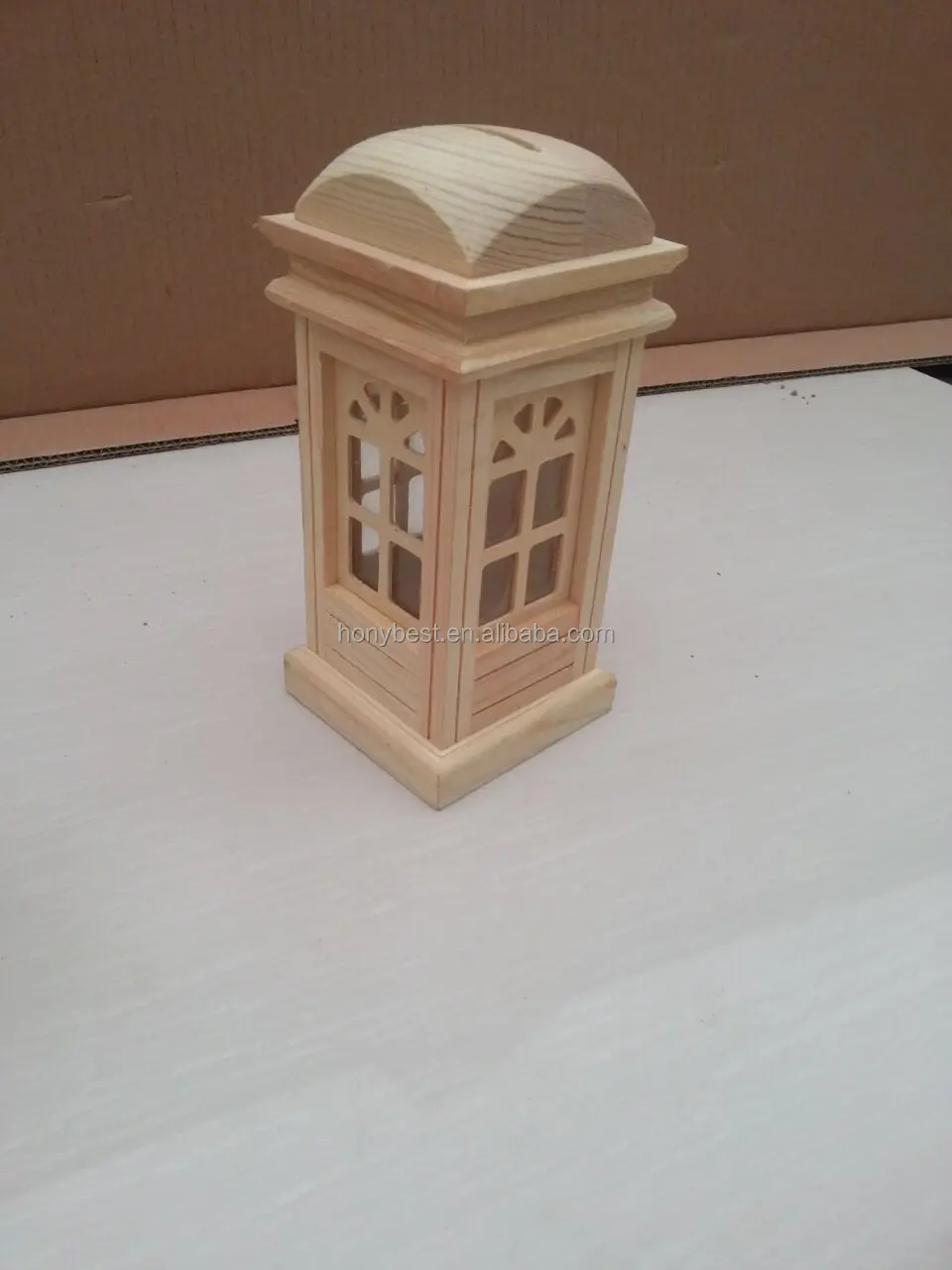 Custom Unfinished Wooden Savings Bank - Vintage Style
