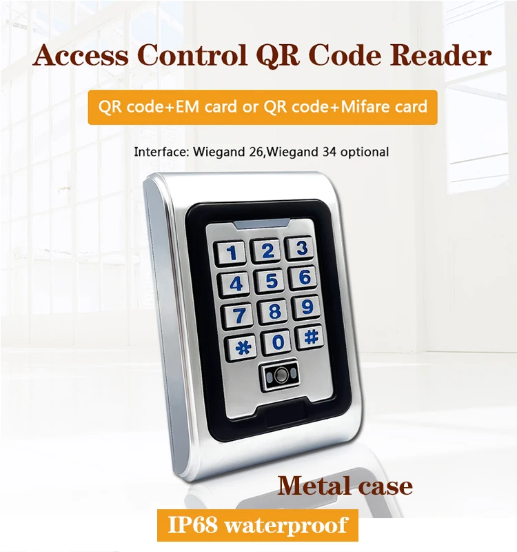Qr Code Metal Door Access Control System Card Reader,Factory Support ...