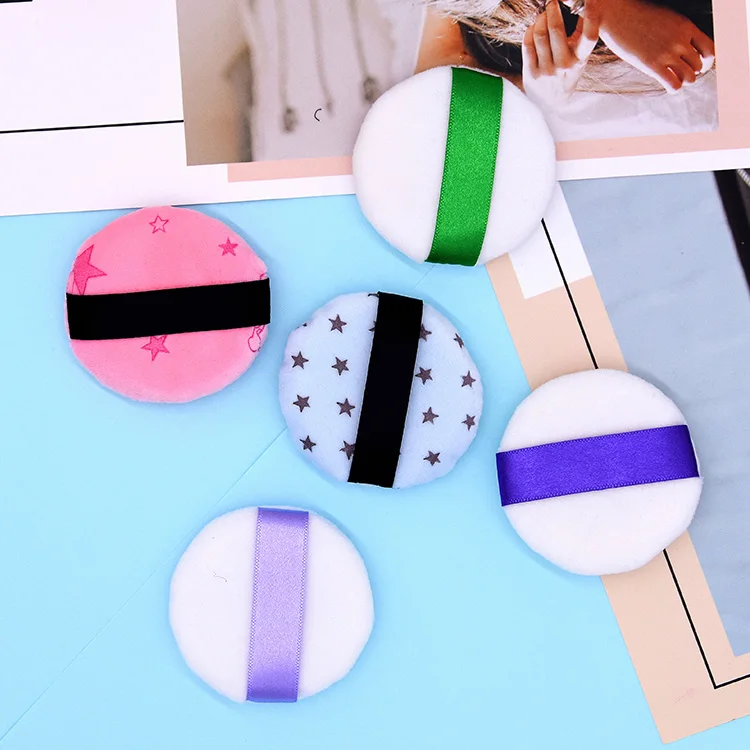 Round Loose Powder Makeup Puff Face Thick Soft Cotton Private Label ...