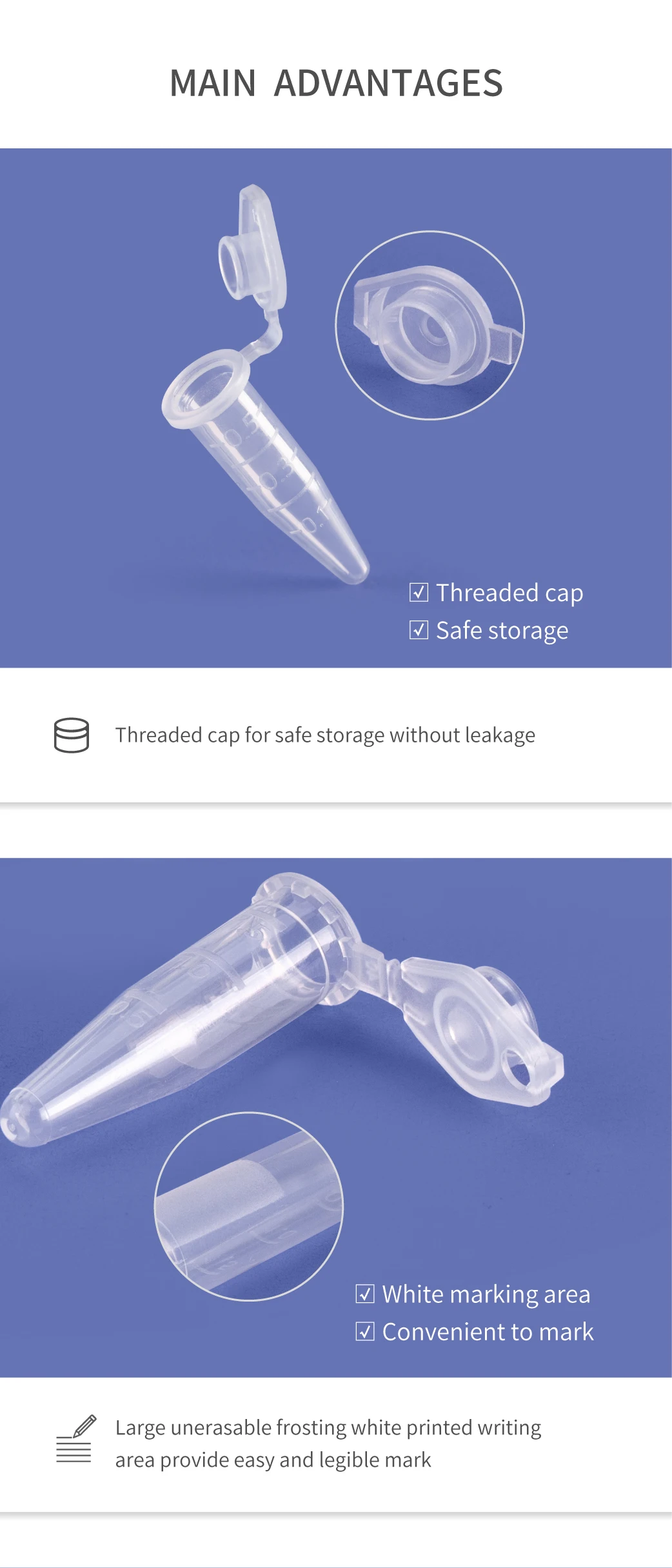 0.5ml Microcentrifuge Tubes With Safe-lock Cap Conical Bottom Centrifuge Tubes,Pp Material - Buy ...