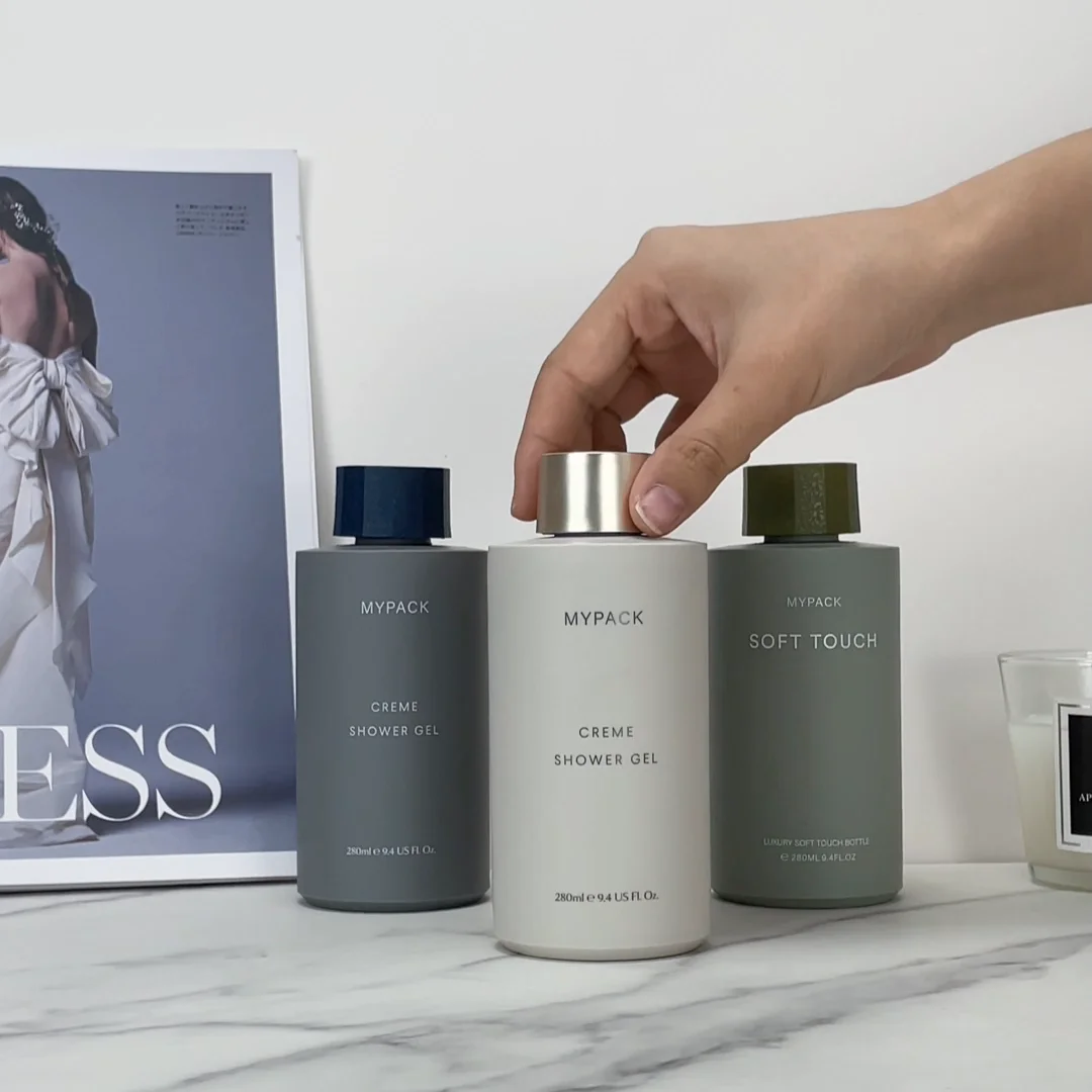Mypack Soft Touch Minimalist Grey 280ml Hdpe Plastic Squeeze Shampoo ...