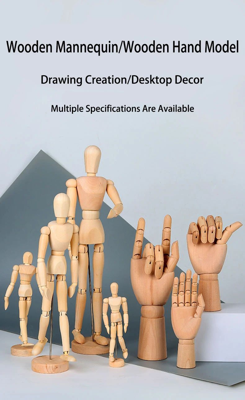 Soild Wooden Mannequin Wooden Hand Model Left Hand Right Hand ...