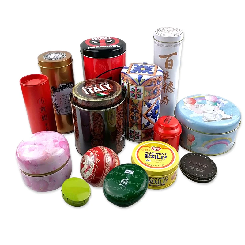 High Quality Customize Logo Powder Coating Round Metal Coffee Tea ...