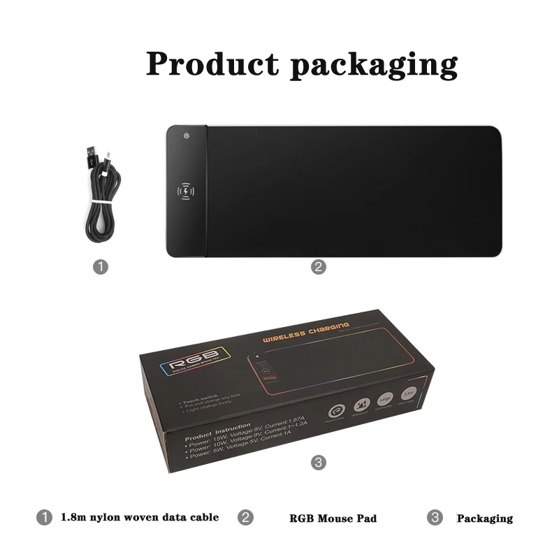 Rgb Computer Mousepad Led Usb Charging Large Mouse Pad With Logo For ...