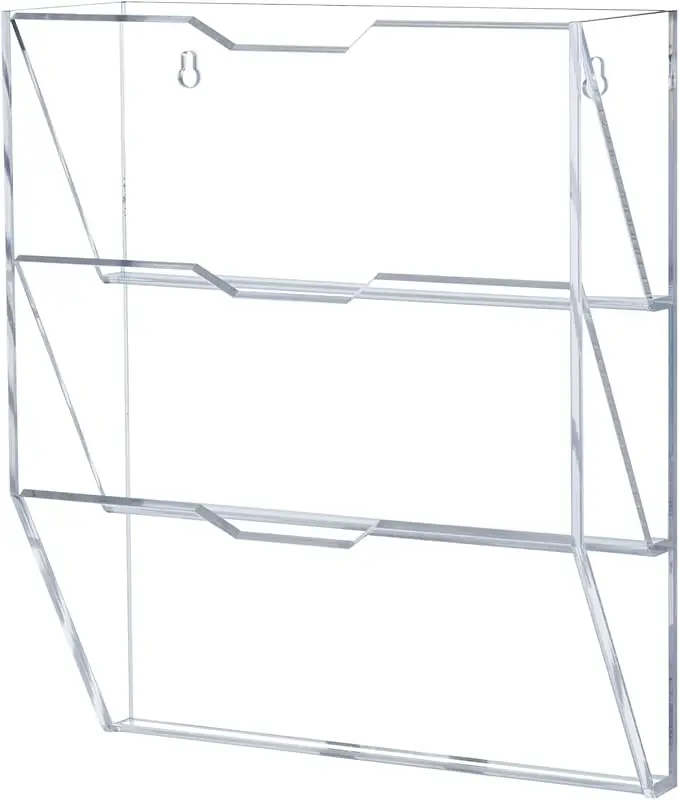 Premium Acrylic Letter Rack 3-Tier Wall Mounted Mail Organizer Office ...