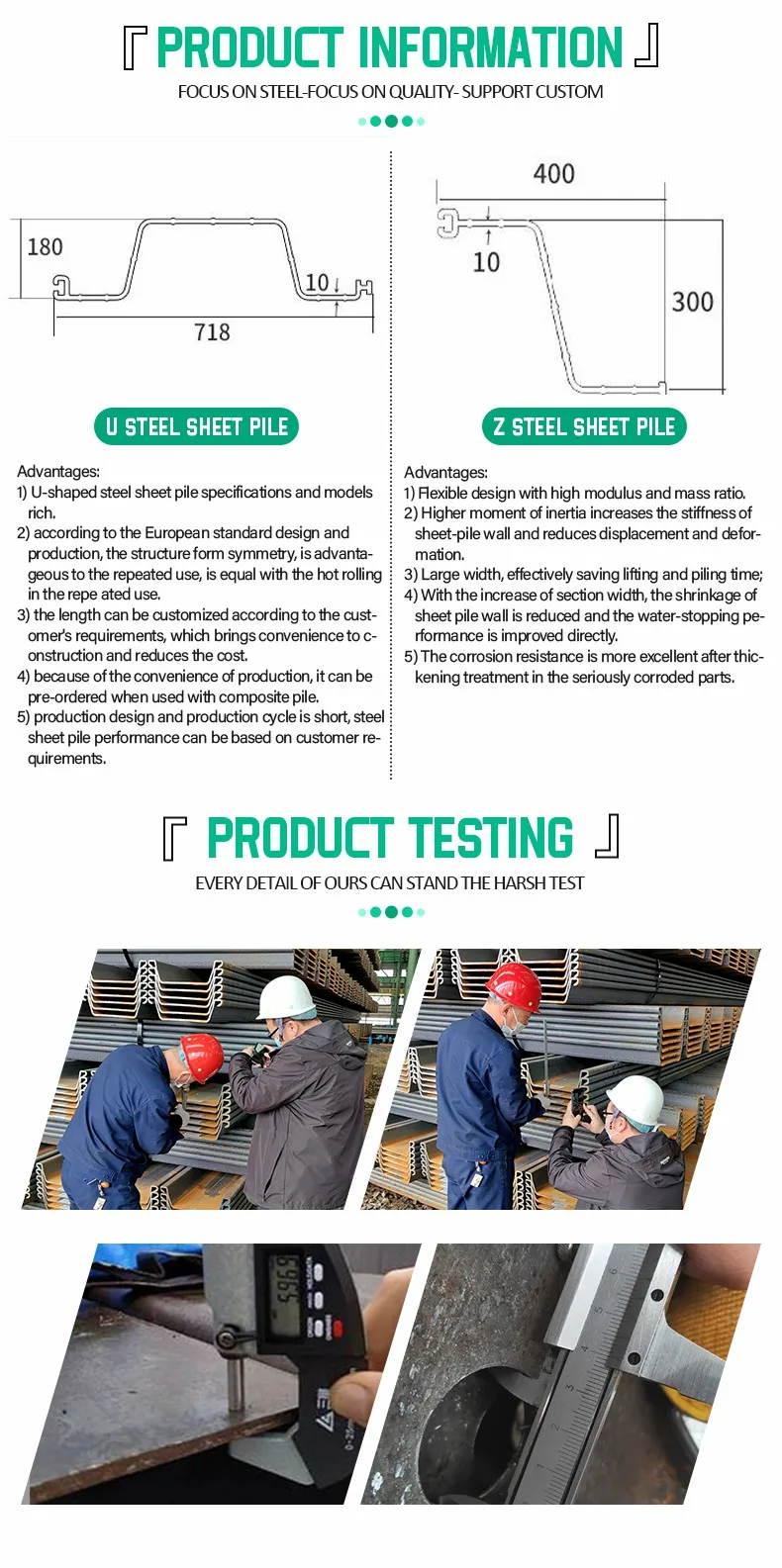 Cold Rolled Sheet Piles omega Shape 400x125x13 Steel Sheet Pile| Alibaba.com