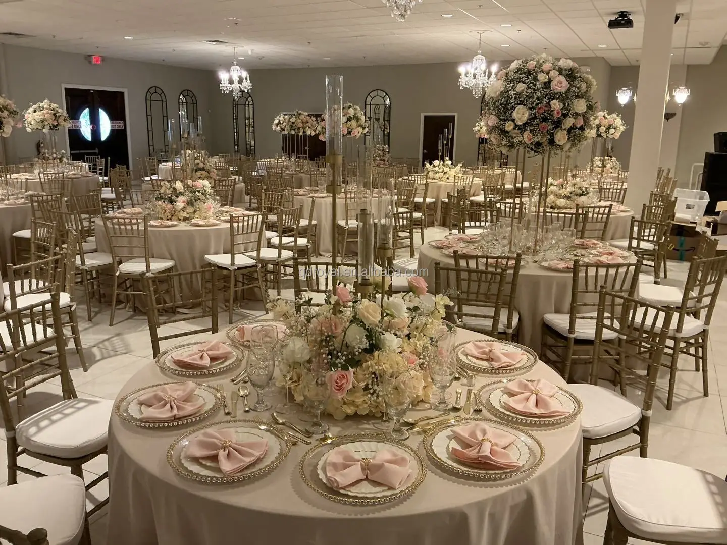 Luxury Wedding Arch Flower Backdrop Arrangement Wholesale Horn Flower ...