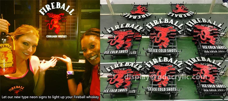 Fireball Whiskey Led Neon Sign Light Up Alcohol Signs - Buy Fireball ...