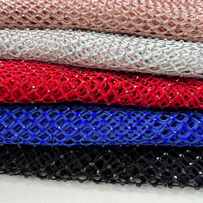Factory Supplier Royal Blue Rectangle Mesh Rhinestones Panel Fabric Hot ...